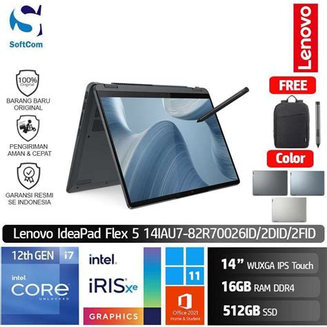 Promo Lenovo Ideapad Flex 5i 26id 2did 2fid Laptop 2 In 1 Core I7 1255u 16gb 512gb Ssd 14 Wuxga