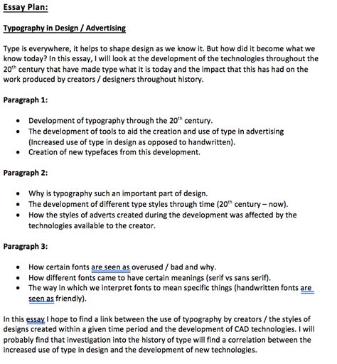Essay Plan Annies Blog