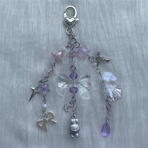 Hanging Purple Fox Hello Kitty Keychain 💜 Handmade And Depop