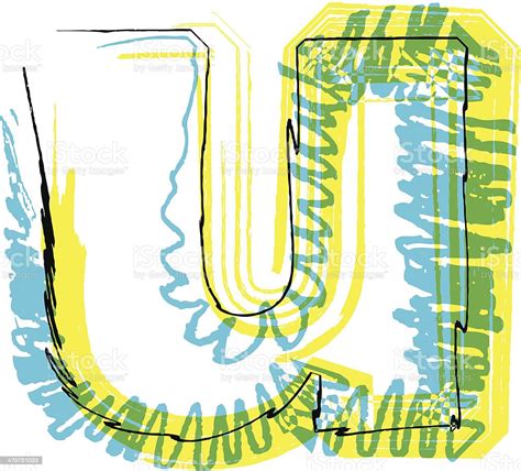 Hand Drawn Font Letter U Stock Illustration Download Image Now