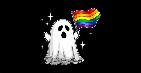 Ghost And Lgbtq Flag Gay Lesbian Pride Halloween Costume Day Ghost
