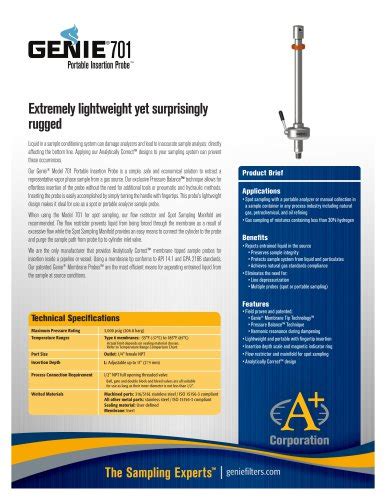 Genie 755 Sampling Probe Soclema Pdf Catalogs Technical Documentation Brochure