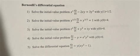 Solved Bernoullis Differential Equation 1 Solve The