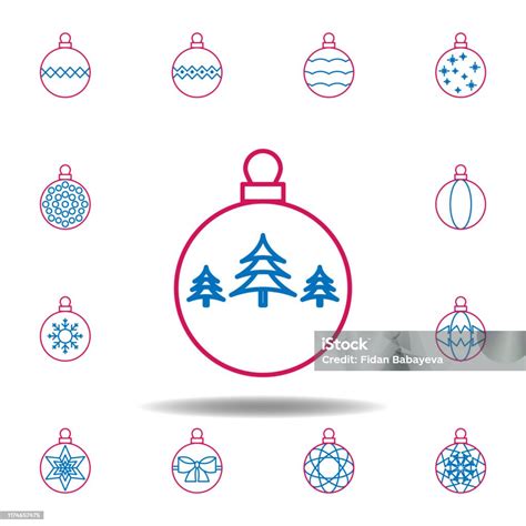 새해 크리스마스 축하 장식 볼컬러 아이콘 웹 로고 모바일 앱 Ui Ux에 사용할 수 있습니다 개념에 대한 스톡 벡터 아트 및 기타 이미지 Istock