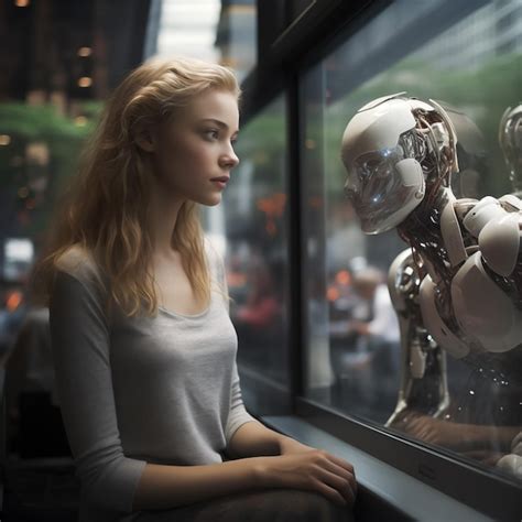 Premium Ai Image Girl Integrated Into Ai In Everyday Life