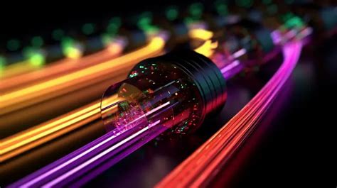 Fast Transmission Concept 3d Render Of Optical Fiber On Black