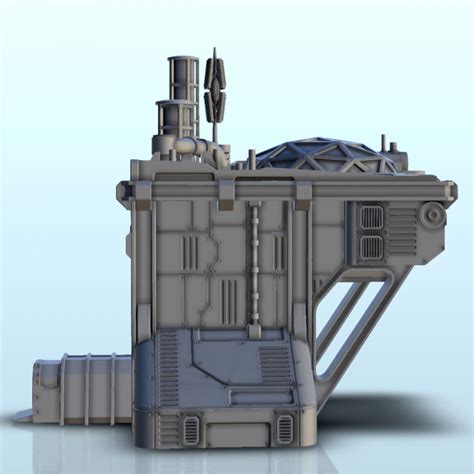 3d Printable Sci Fi Outpost With Overhanging Living Room 5 Future Sci Fi Sf Infinity Terrain