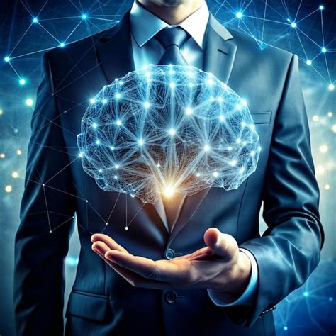 Premium Photo Hand Touching Brain Of Ai Symbolic Machine Learning