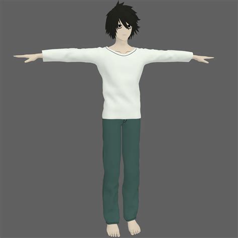 L Lawliet 3d Model Rigged Dl By Carinhaqualquer On Deviantart