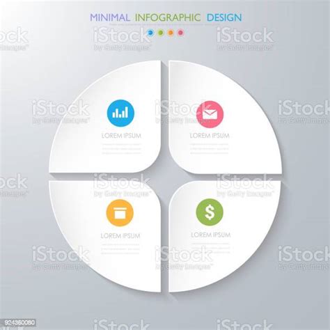 비즈니스 Infographic 템플릿 개념은 풀 컬러 아이콘으로 원 옵션 단계 다이어그램 정보 그래프 차트 비즈니스 프레 젠 테이 션 또는 웹 벡터 디자인 요소 일러스트