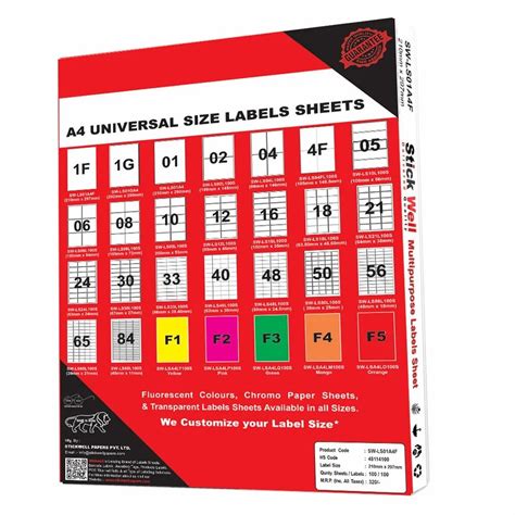 Paper A4 Label Sheet Pre Cut Size 210 X 297 At ₹ 200pack In Surat