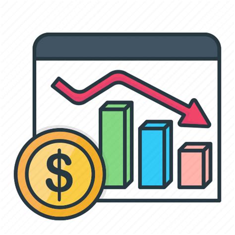Bar Chart Currency Decrease Dollar Finance Graph Icon