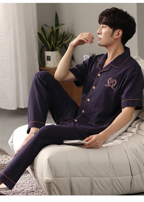 Ensemble De Pyjamas Grande Taille Pour Hommes Short En Coton Dété Vêtements De Nuit 2 Pièces