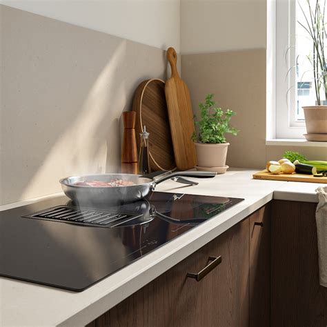 FÖrdelaktig Induction Hob Integrated Extractor Black 83 Cm Ikea Uk