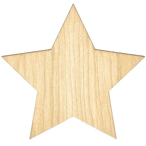 Krafty Supply Wood Star 14 Thick Birch Wood 11 Inches