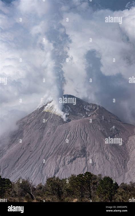 Santiaguito Lava Dome Erupting Off Santa Maria Volcano Quetzaltenango
