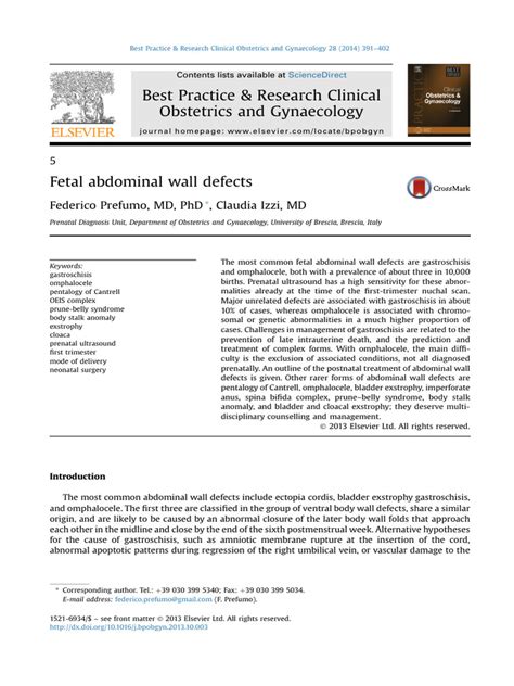 Abdomina Wall Defects 2 Pdf Fetus Prenatal Development