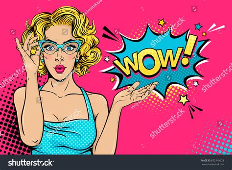 Wow Female Face Sexy Surprised Young Stock Vector Royalty Free