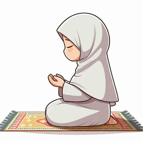 Premium Vector Vector Art Illustration Of A Muslim Girl Is Praying