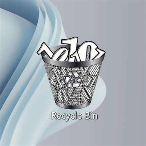 Metallic Steel Desktop Recycle Bin Icon Set For Windows Etsy