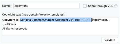 Copyright Intellij Idea Documentation
