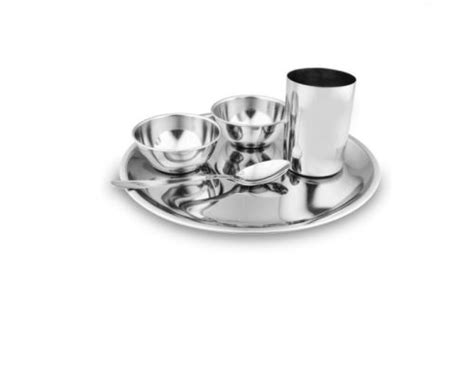 Silver Round Stainless Steel Thali Set For Serving Food Size Multisizes At Best Price In Jodhpur