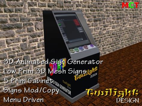 Second Life Marketplace Tdm009 Animated 3d Sign Generator