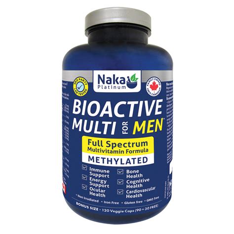 Bonus Size Platinum Bioactive Multi For Men 120 Vcaps Naka Pro
