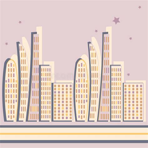 Night City Graphics Megalopolis Modern Architecture Stock Vector