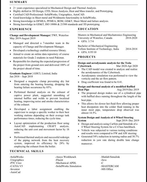 Need Help With My Engineering Resume Rresumes