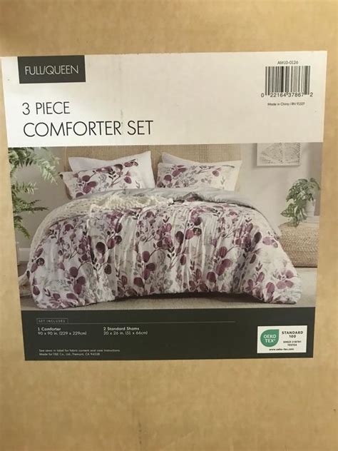 510 Design Plumgrey Floral Reversible Kingcalifornia King Comforter