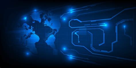 디지털 요소 회로 라인 패턴이 있는 3d 디지털 글로브의 벡터 그림 디지털 관점 비전 및 광고 및 게임 아트워크에 대한 레이아웃 파란색에 대한 스톡 벡터 아트 및 기타