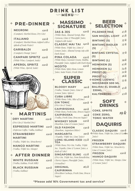 Our Menu Massimo Italian Restaurant Bali