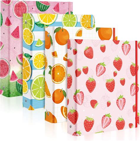 Fainne 4 Pcs Mini Binders 3 Ring Binder 1 Inch 55 X 85 Inch Cute