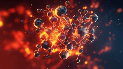 추상 화학 동적 분자와 원자는 불 같은 행진 3d 그림에서 발화 유전적인 나노기술 셀 배경 일러스트 및 사진 무료 다운로드 Pngtree
