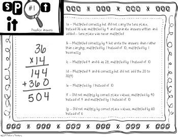 FREEBIE Spot It Error Analysis Of Double Digit Multiplication X
