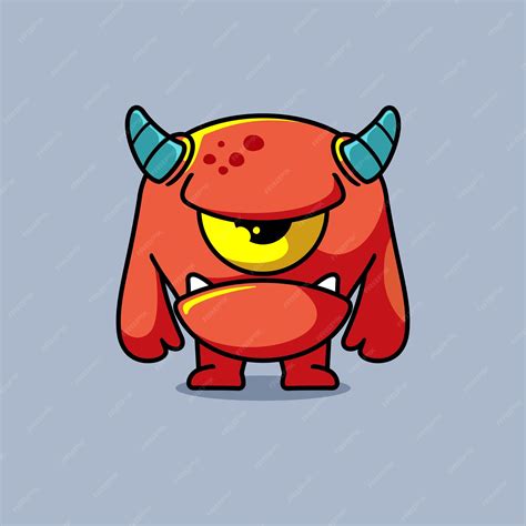 Ilustración De Dibujos Animados De Monstruo Enojado Personaje