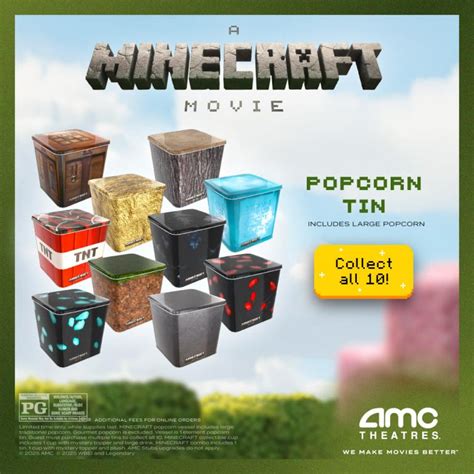 Minecraft Popcorn Tins Minecraft Movie 2025 A Video Game Junk
