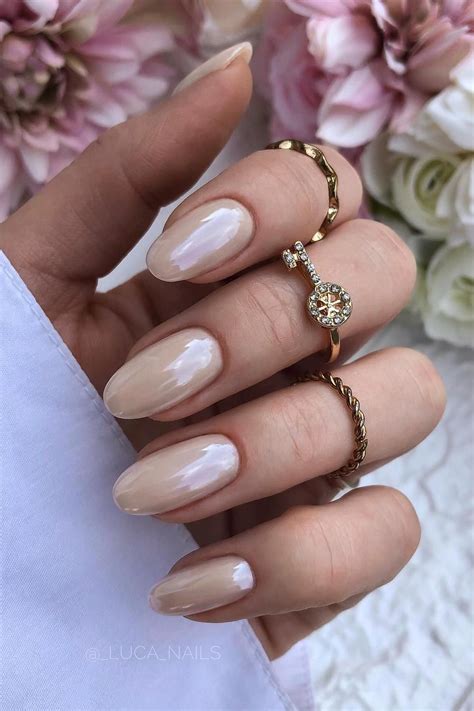 20 Amazing Vanilla Chrome Nails Inspo Beige Nails Mirror Nails