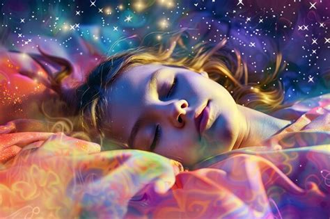 Premium Photo Young Girl Sleeping On Colorful Blanket