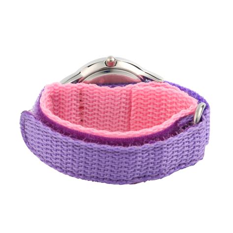 Princess Rapunzel Pascal Girlsstainless Steel Time Teacher Watch Purple Hook And Loop Nylon