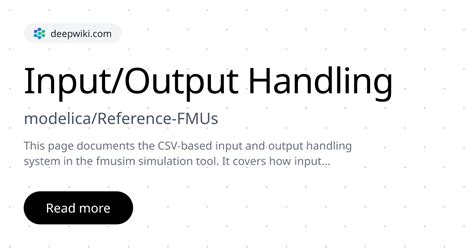 Inputoutput Handling Modelicareference Fmus Deepwiki