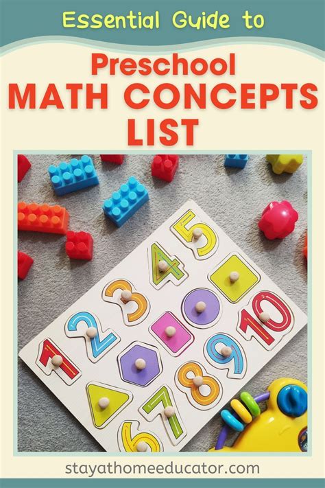 Preschool Math Concepts List Math Concepts Preschool Math Counting