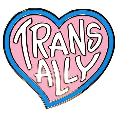 Trans Ally Heart Shape Enamel Lapel Pin Badge Uk