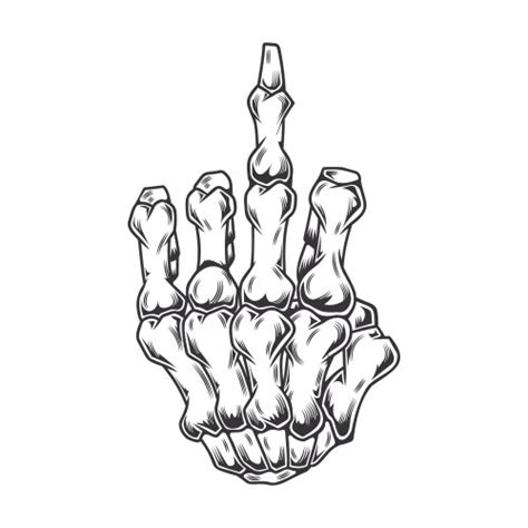Skeleton Middle Finger Gesture Royalty Free Vector Image