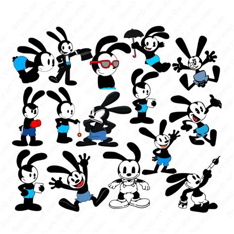 Oswald The Lucky Rabbit Png Bundle Oswald The Lucky Rabbit Clipart Set