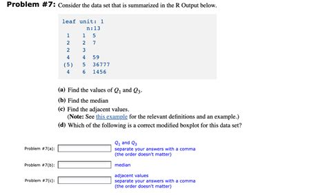 Solved Problem Consider The Data Set That Is Summarized Chegg