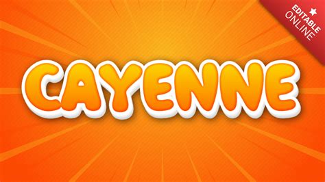 Cayenne Orange 3d Text Effect Generator