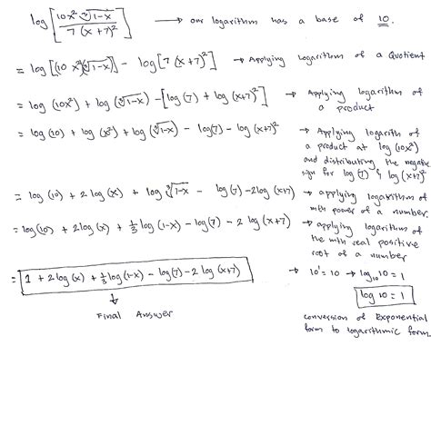 Solved Use Properties Of Logarithms To Expand The Logarithmic Expression Course Hero