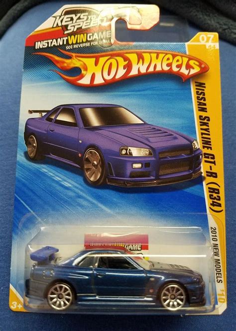Hot Wheels Nissan Skyline Gt R R34 Blue 2010 New Models 7 44 Rare